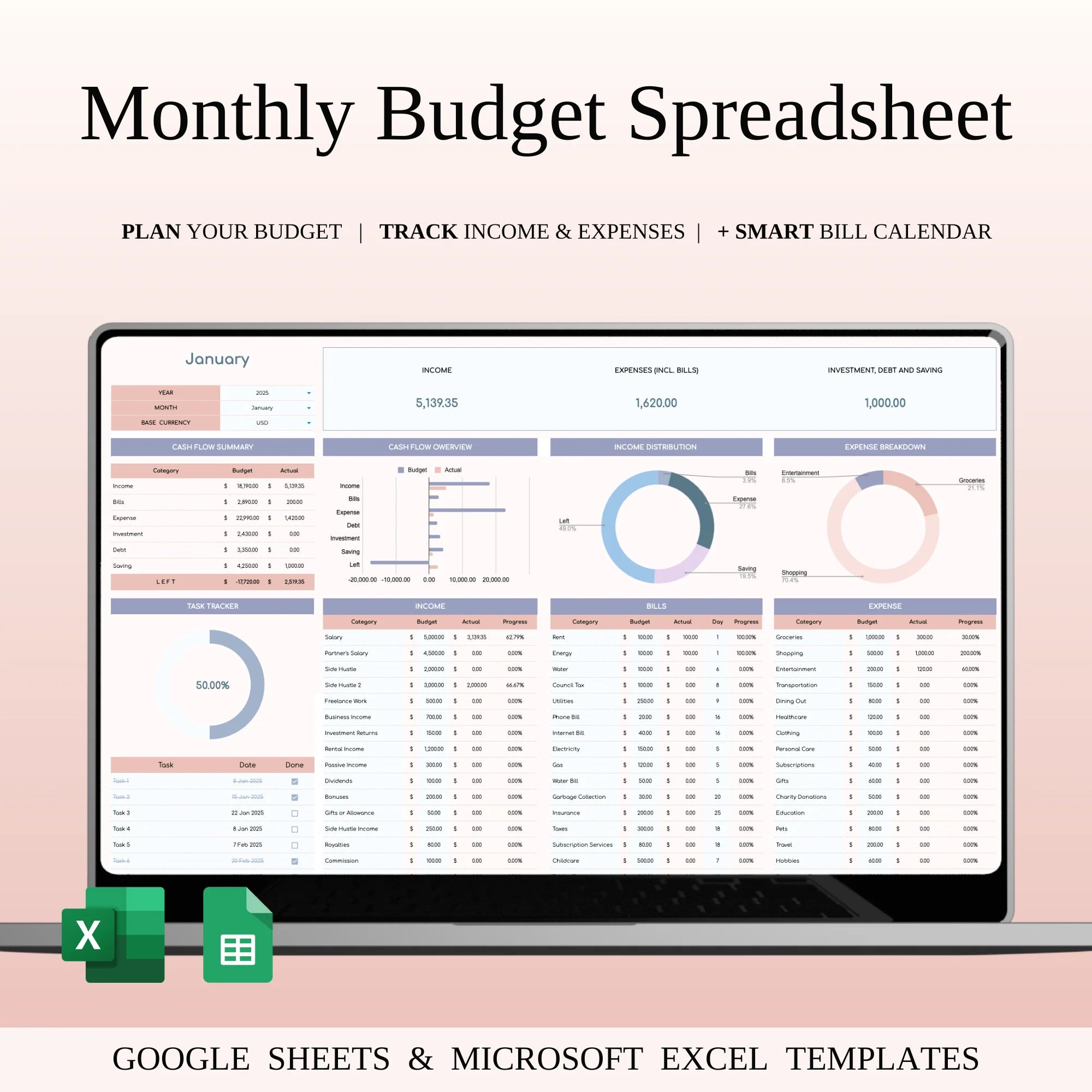 Monthly budget planner – FinanceNest